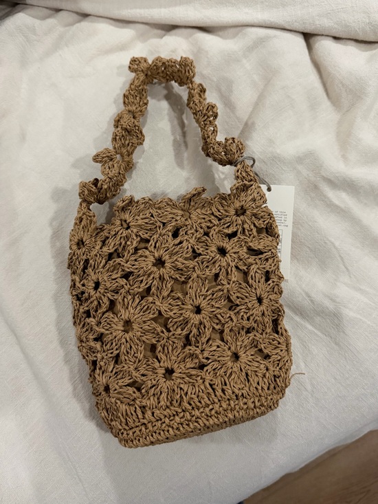 Target | Bags | Target Brown Crochet Flower Mini Tote | Poshmark